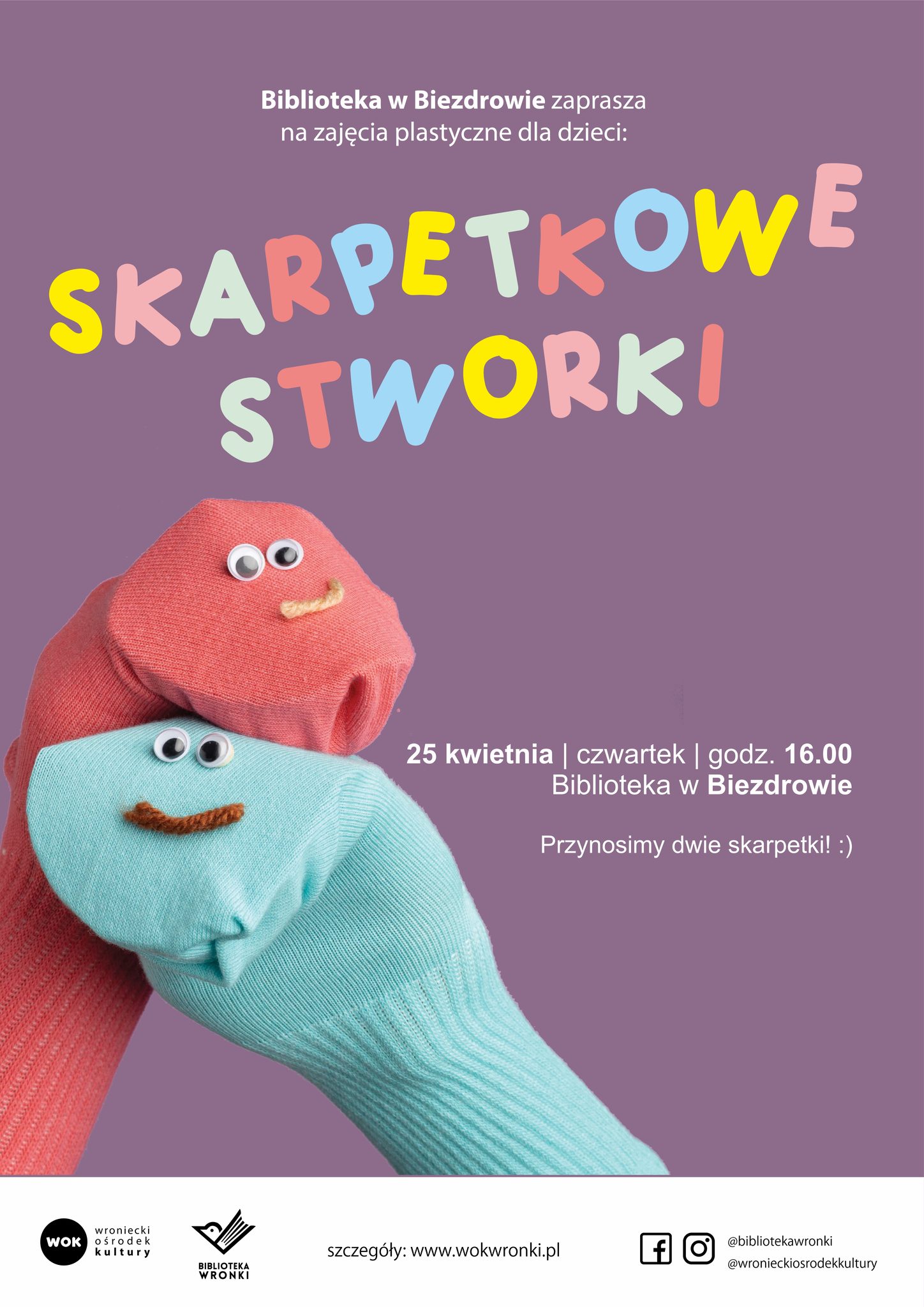 „Skarpetkowe stworki” – zajęcia plastyczne dla dzieci - Urząd Miasta i Gminy Wronki